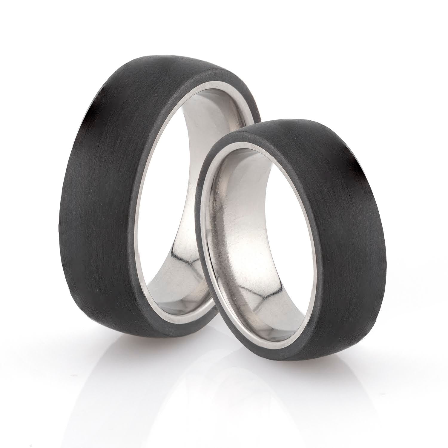Verighete Negre din carbon si titan – IUKA Diamonds