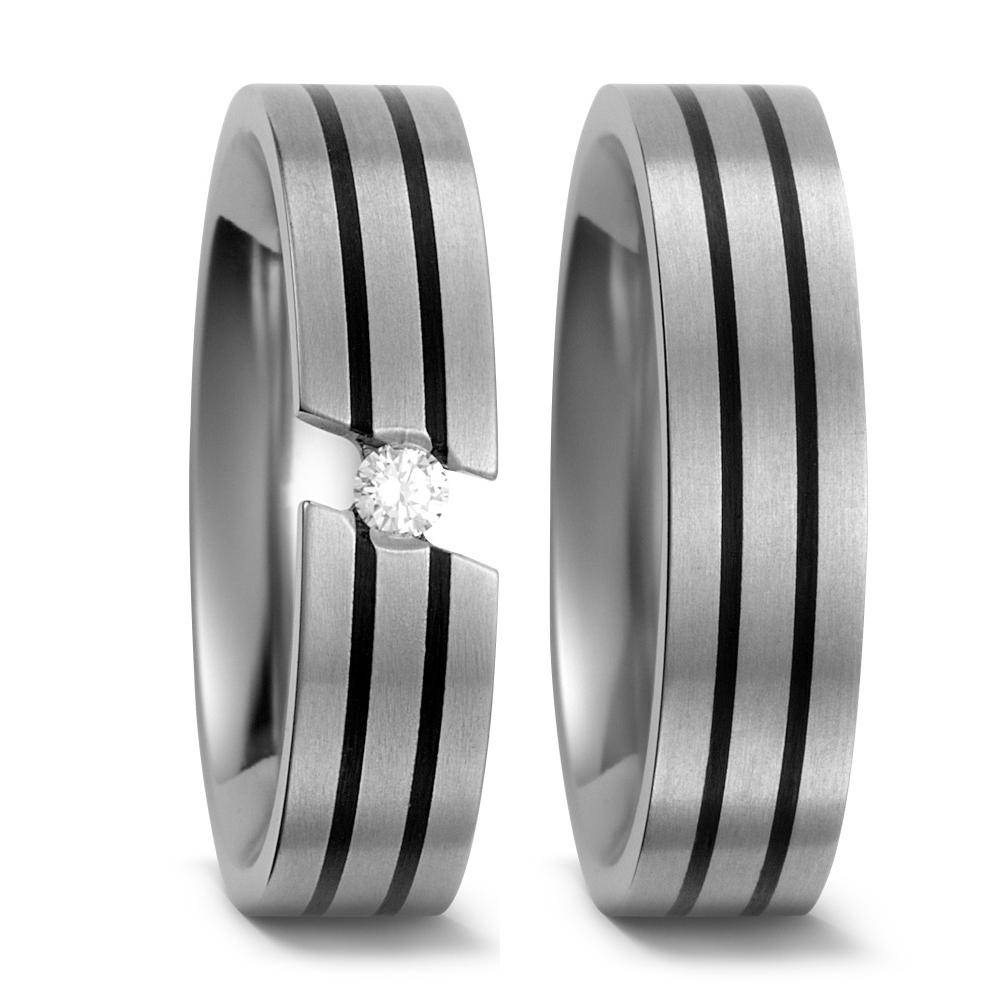 Verighete din titan cu diamant – IUKA Diamonds